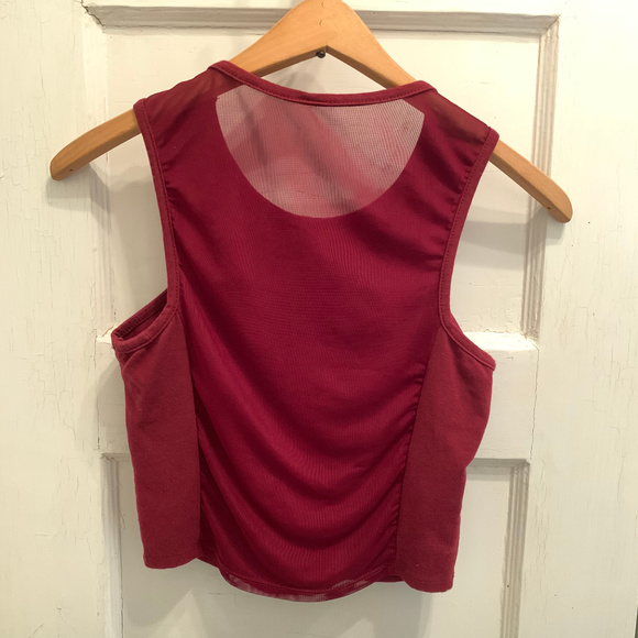 Tops | Cropped Tank With Fine Mesh Back | Poshmark